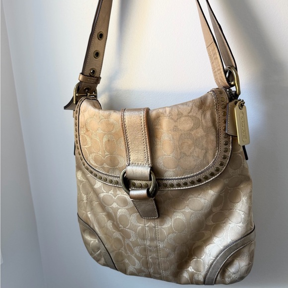 Coach | Bags | Coach Metallic Gold Shoulder Bag | Poshmark